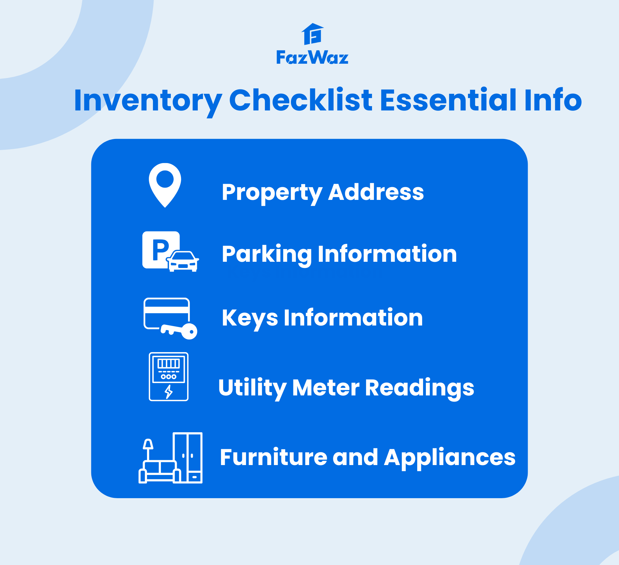 Inventory Checklist Guide – FazWaz ARC